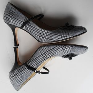 Faconnable | Shoes | Faconnable Gray Plaid Pumps 3d Flower Size 85m ...